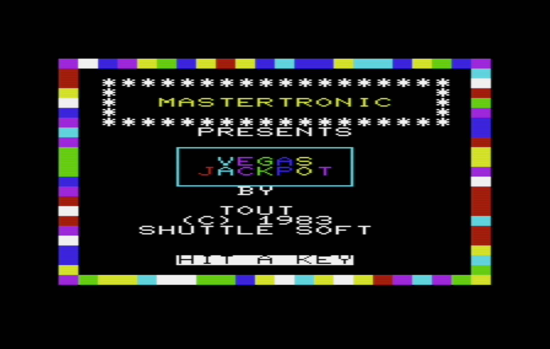 Game Review: Vegas Jackpot (Vic 20, Mastertronic) - Mastertronic ...