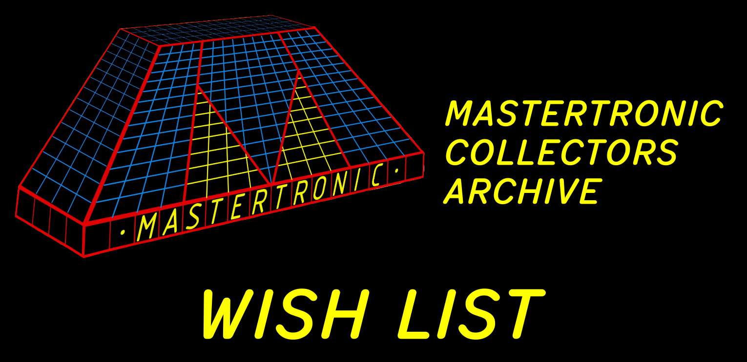 Mastertronic Collectors Archive Wishlist - Mastertronic Collectors Archive