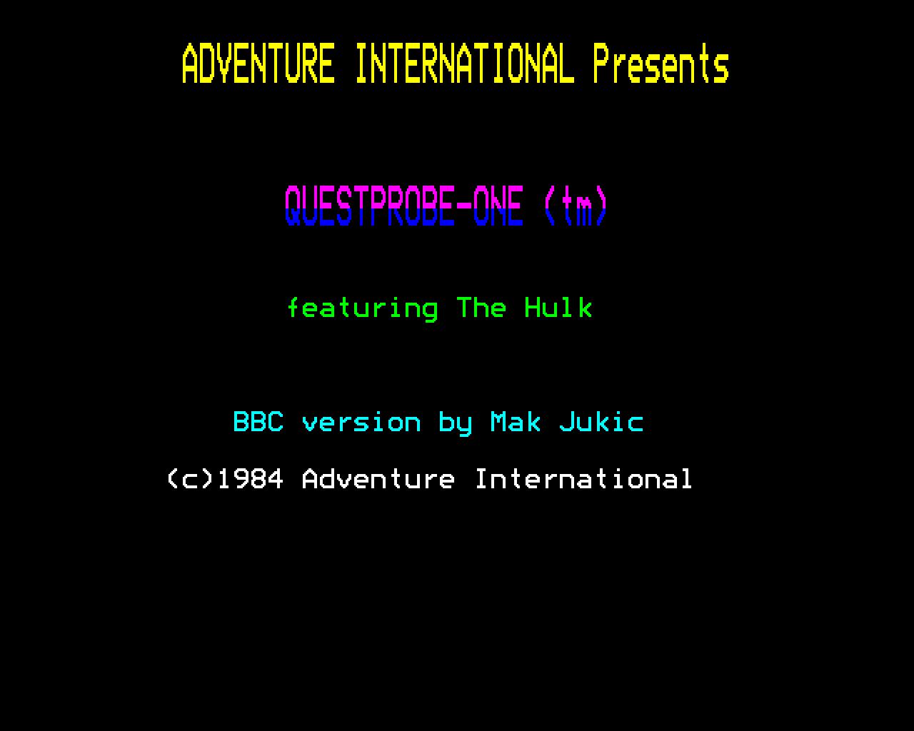 Game Review: Questprobe feat. The Hulk (BBC, Americana) - Mastertronic ...